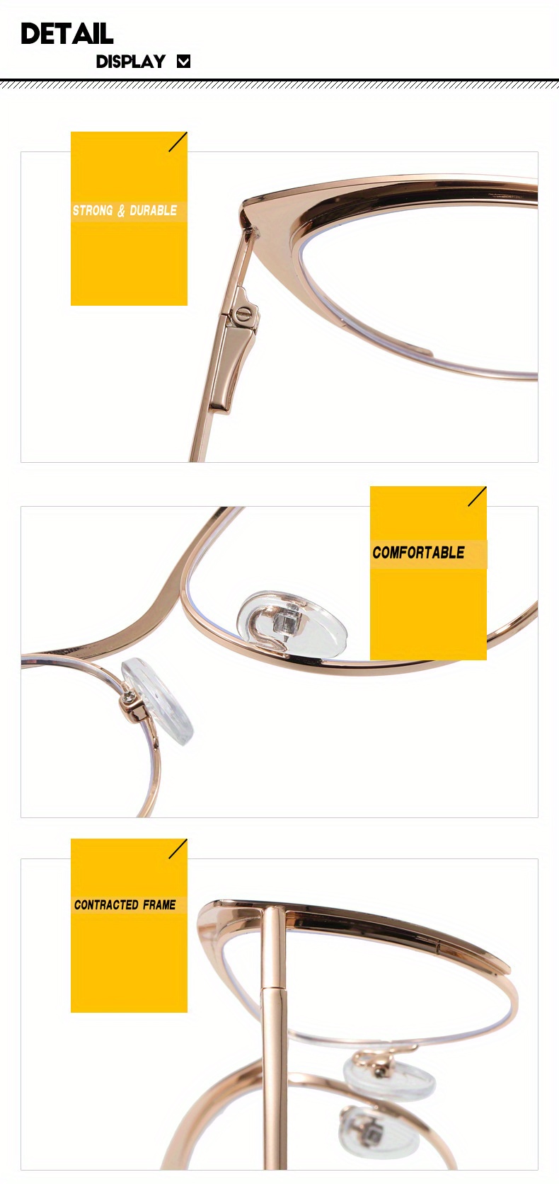 Cat Eye Metal Frame Clear Lens Computer Glasses Fashion - Temu United