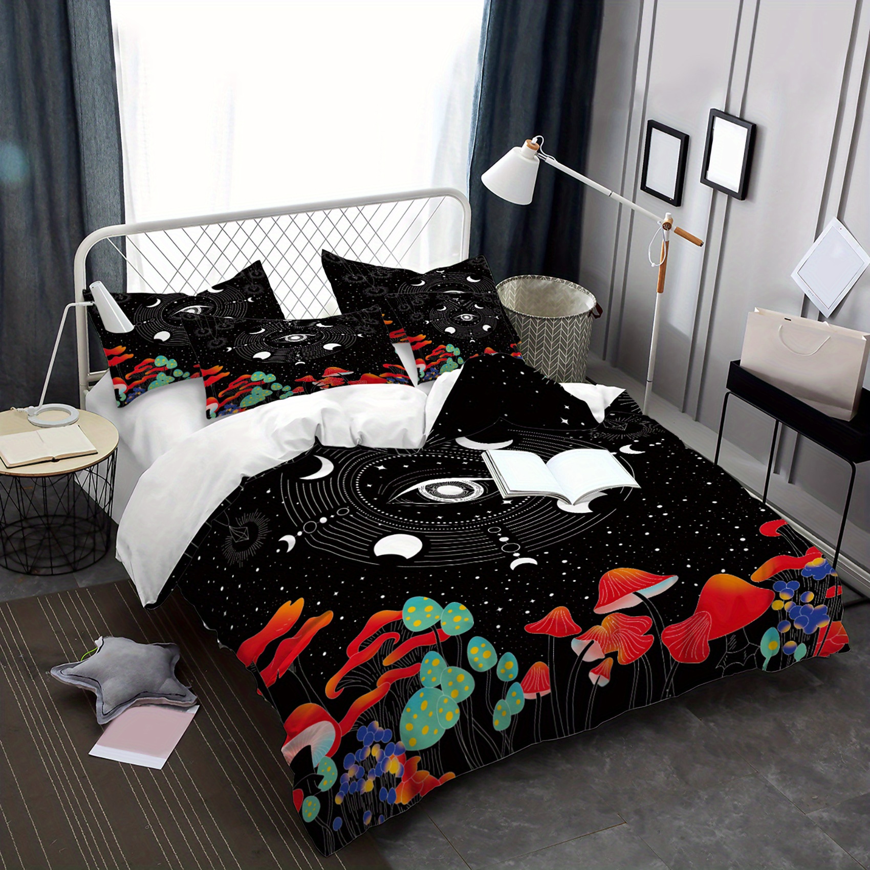 Modern Duvet Cover Set Color Mushroom Print - Temu Norway