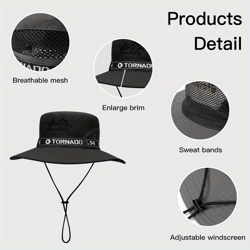 Summer Boonie Hat Breathable Bucket Hat Wide Hiking - Temu