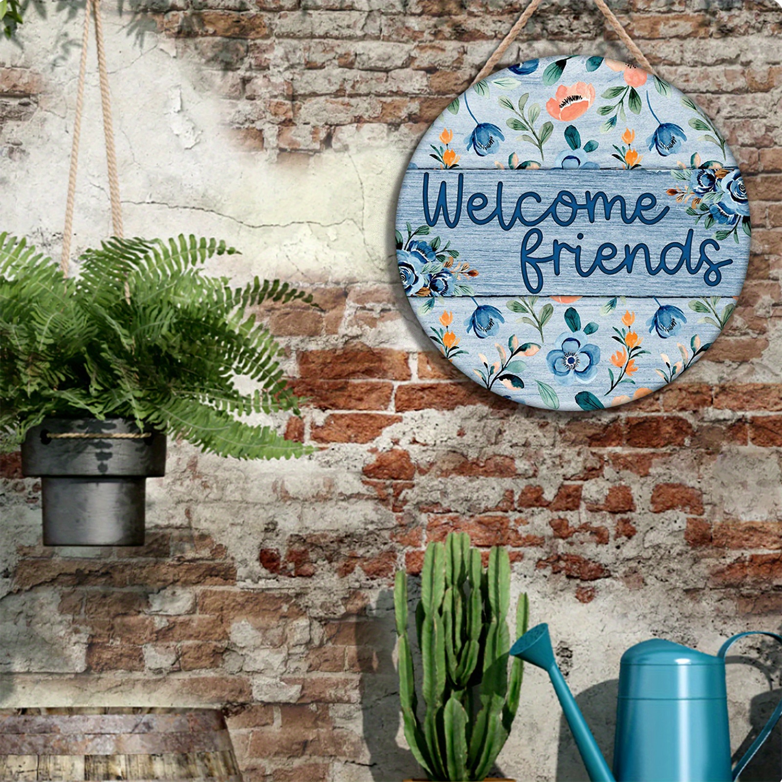 1pc palm leaves welcome sign wall decor botanical plant wooden hanging ...