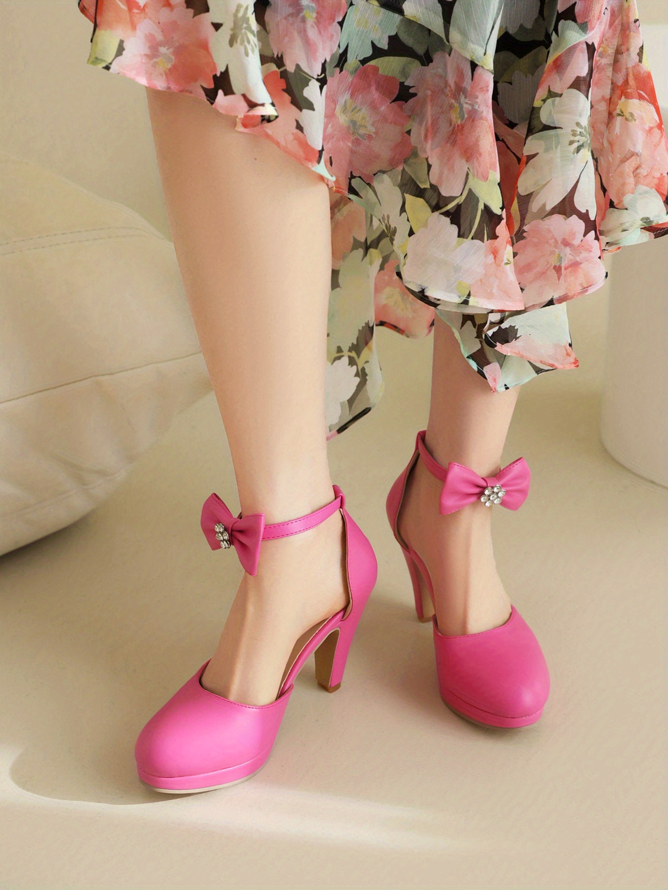 women's bow heels elegant closed toe - Temu Norway