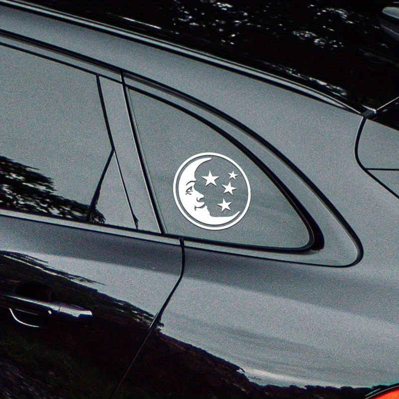 Creative Car Stickers Smiling Moon Stars Cool Reflective - Temu Canada