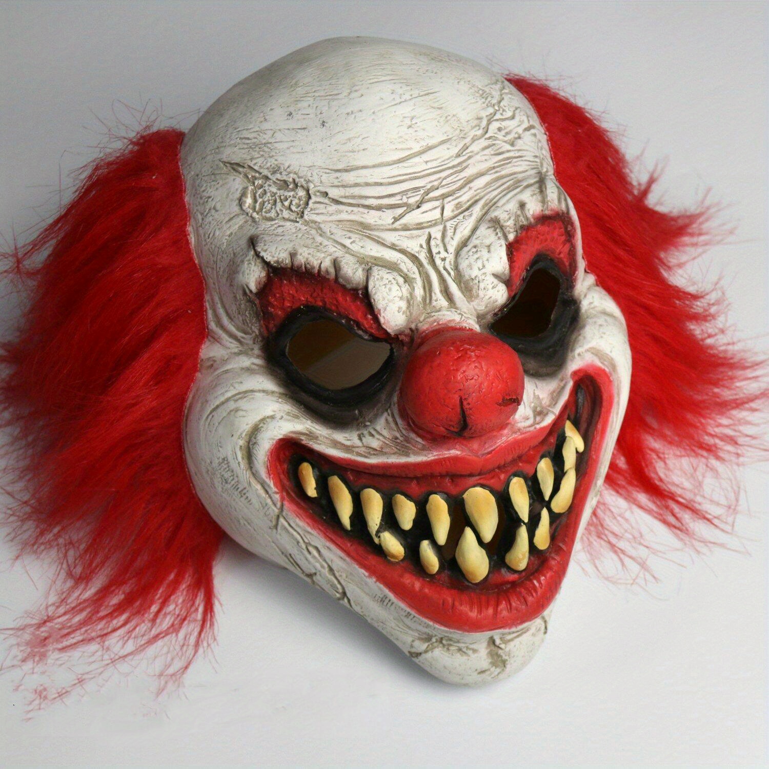 1pc Mens Halloween Creepy Mask Costume Party Latex Scary Clown Mask ...