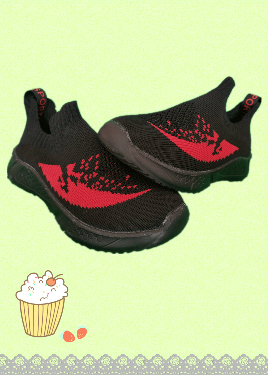 Boys Casual Breathable Mesh Slip On Striped Sock Shoes Kids Outdoor Non ...