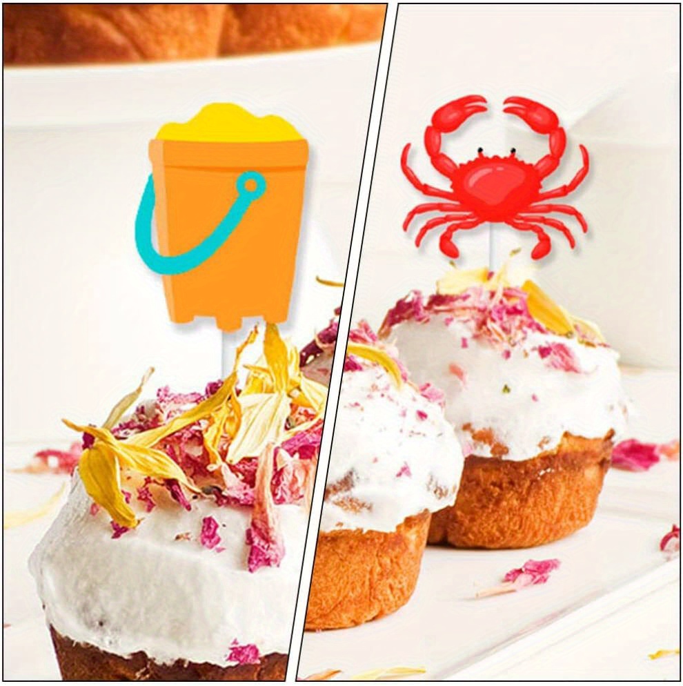 Summer themed Party Decorations Pull Flag Cupcake Toppers - Temu Australia