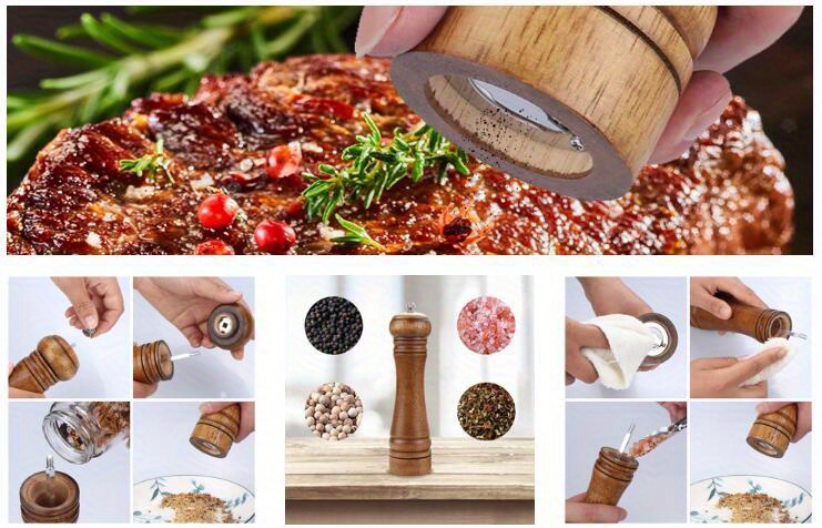 Pepper Grinder Household Sea Salt Ginder Creative Wooden - Temu United ...
