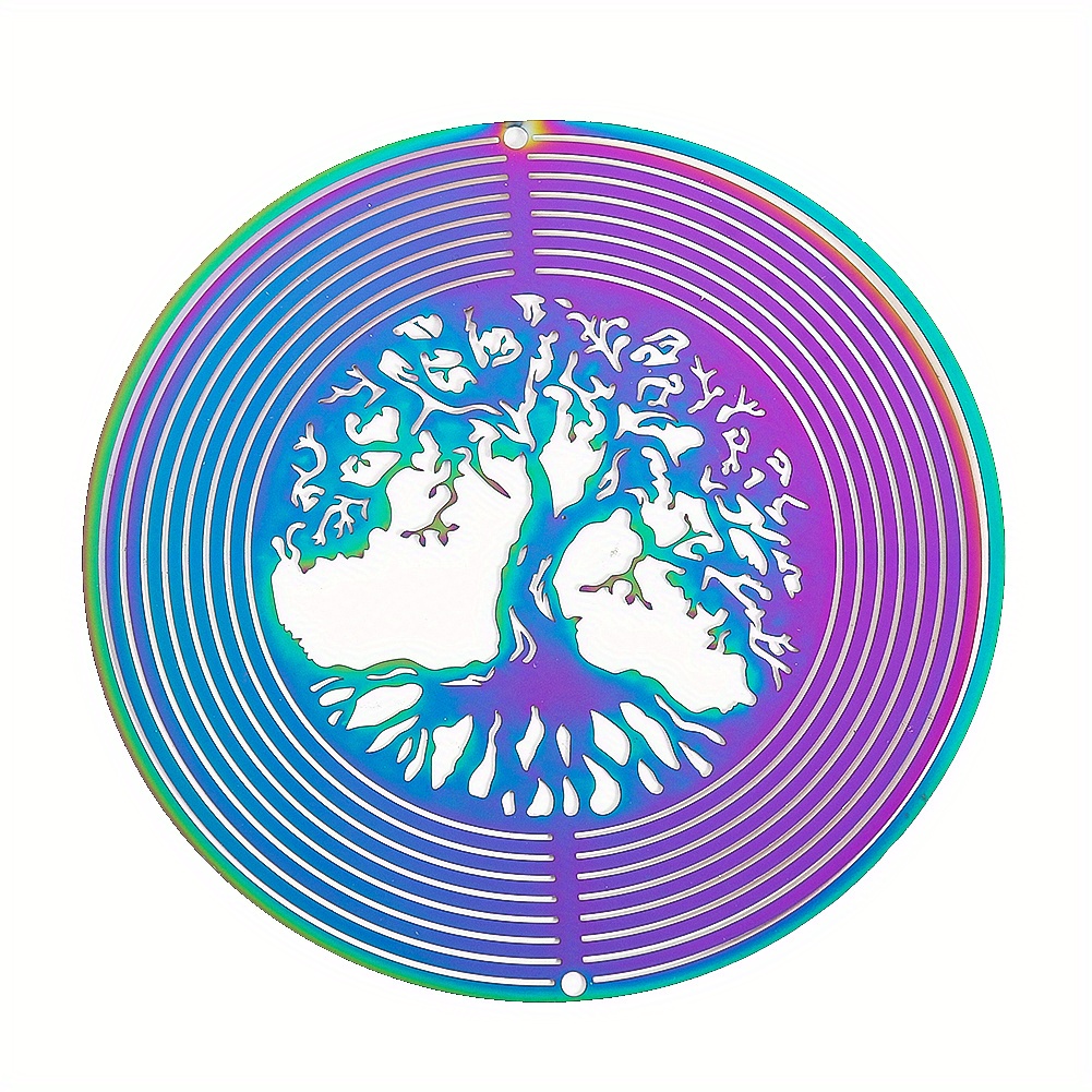 Gradient Color Wind Spinner Tree Life Rotating Hanging 3d - Temu