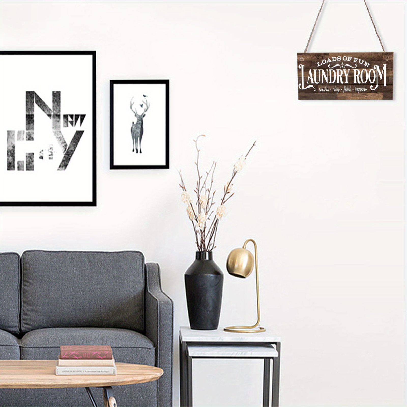 Hanging Wooden Poster Retro Art Laundry Room Wood Board Sign - Temu New ...