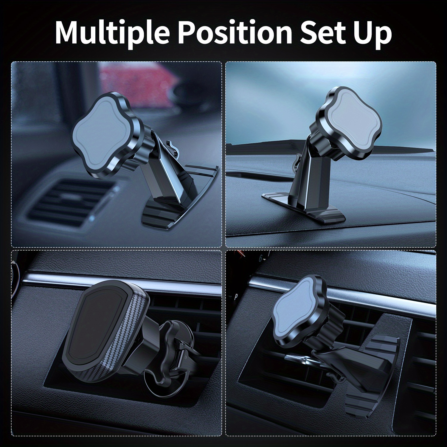Magnetic Air Vent Phone Mount 360° Rotation Cable Clip Phone - Temu ...