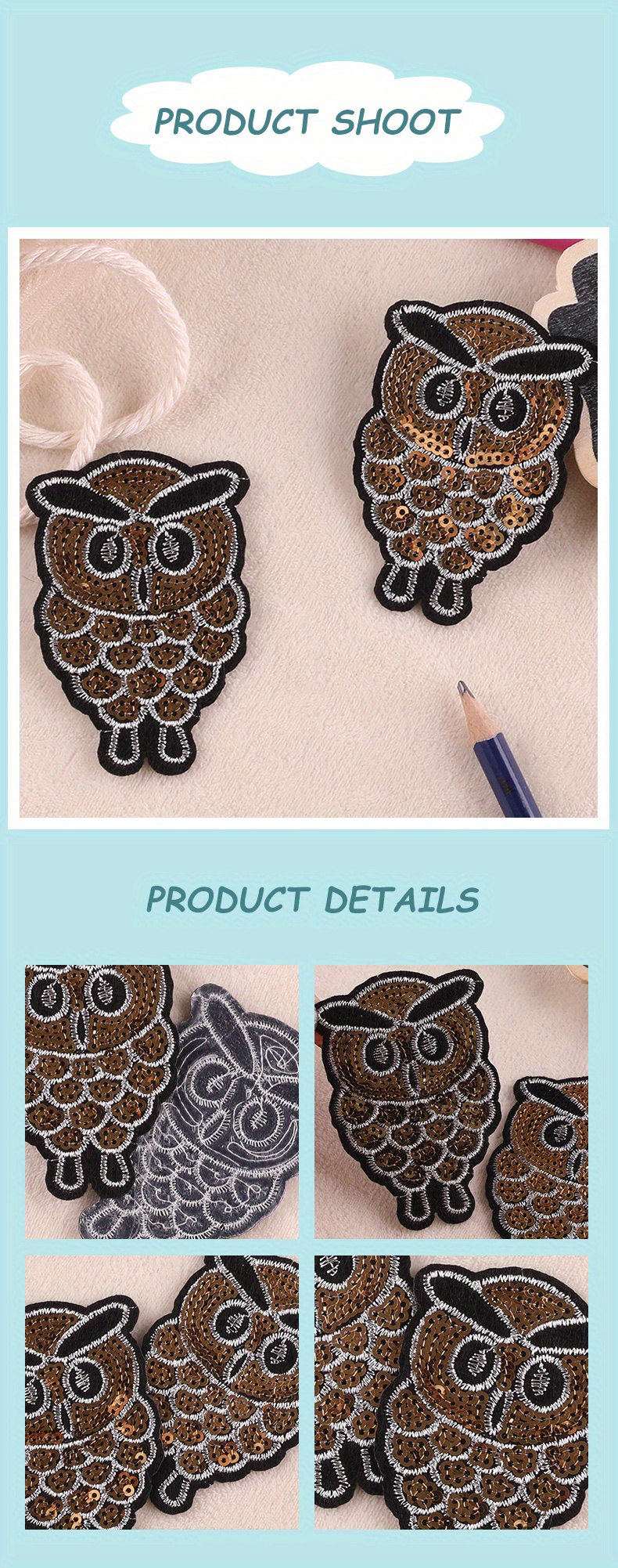 2pcs Lentejuelas Bordado Etiqueta Ropa Vestir - Temu Mexico