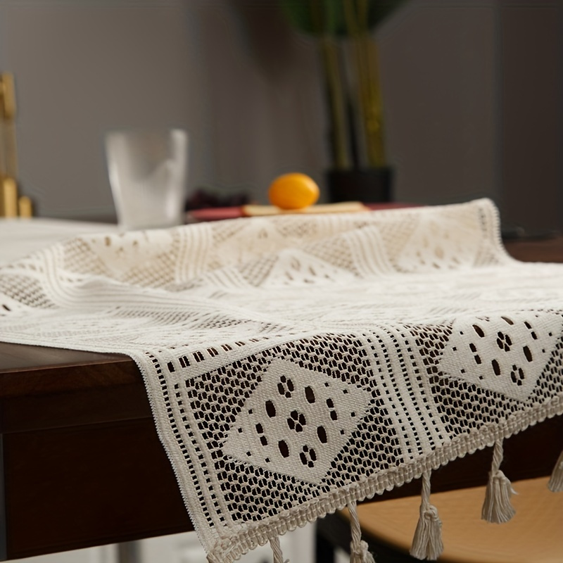 Polyester Rectangle Table Runners Retro Hollow Design Square - Temu Ireland