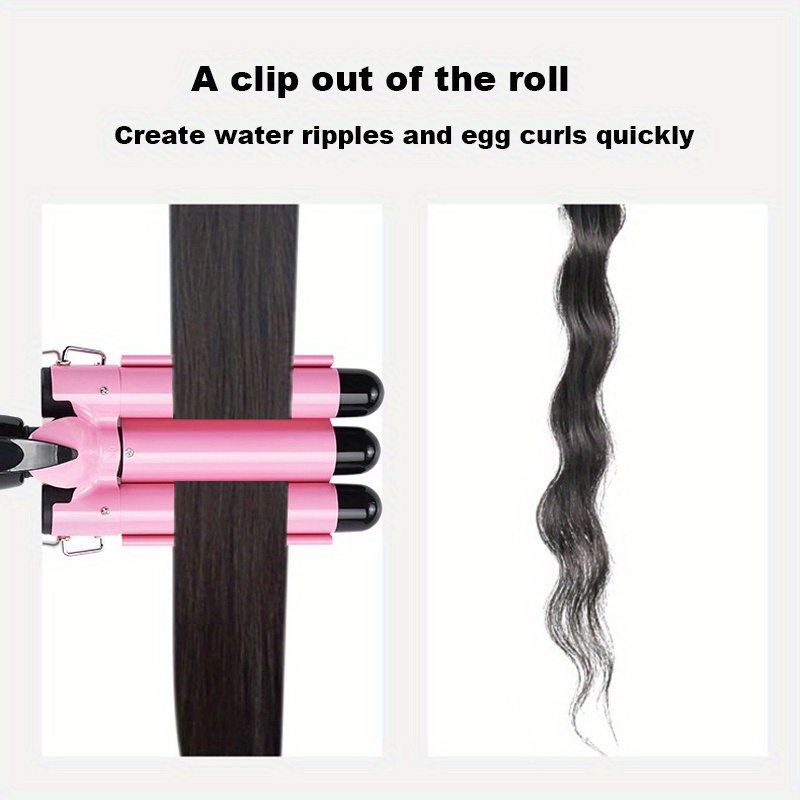 Portable Curling Iron Hair Curler Three Barrels Hairstyles - Temu