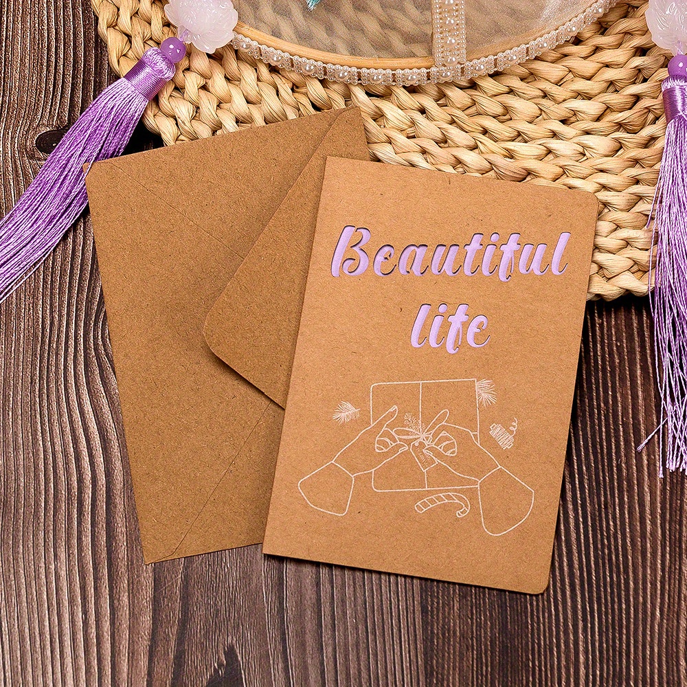 Card Envelope Sets Kraft Paper Cut Postcards - Temu Netherlands