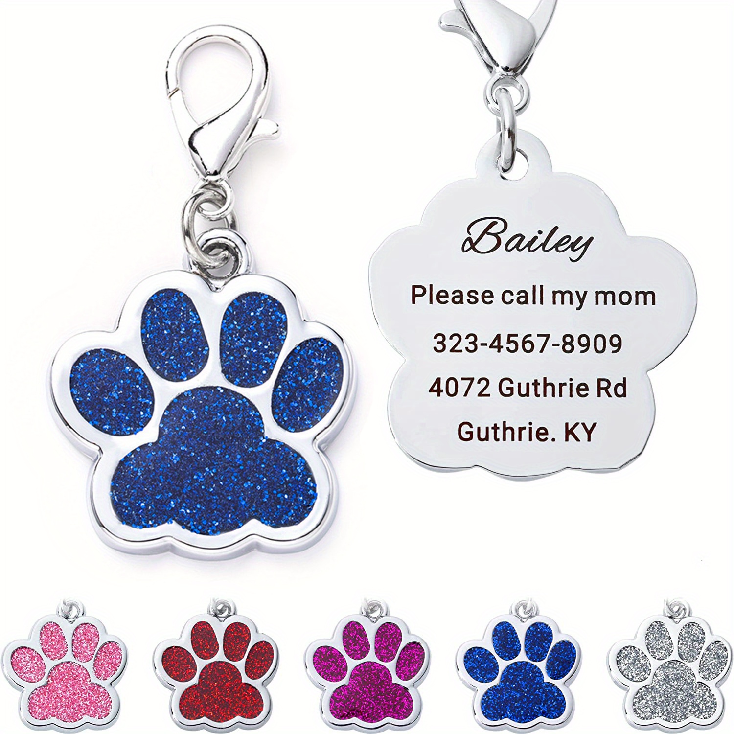 Personalized Pet Id Tags Engraved Dog Name Tags Cute Metal - Temu
