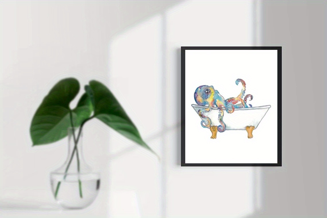 Frog/octopus/owl/seal/axolotl Taking Bath Watercolor - Temu Australia