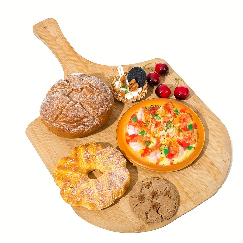 Premium Bamboo Pizza Plate Spatula Perfect Baking Cutting - Temu