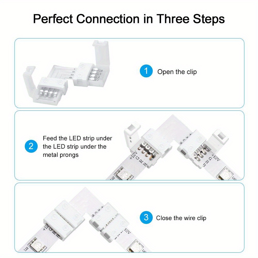 L shaped 4 prong Led Connector Wide Right Angle Angle - Temu United Kingdom