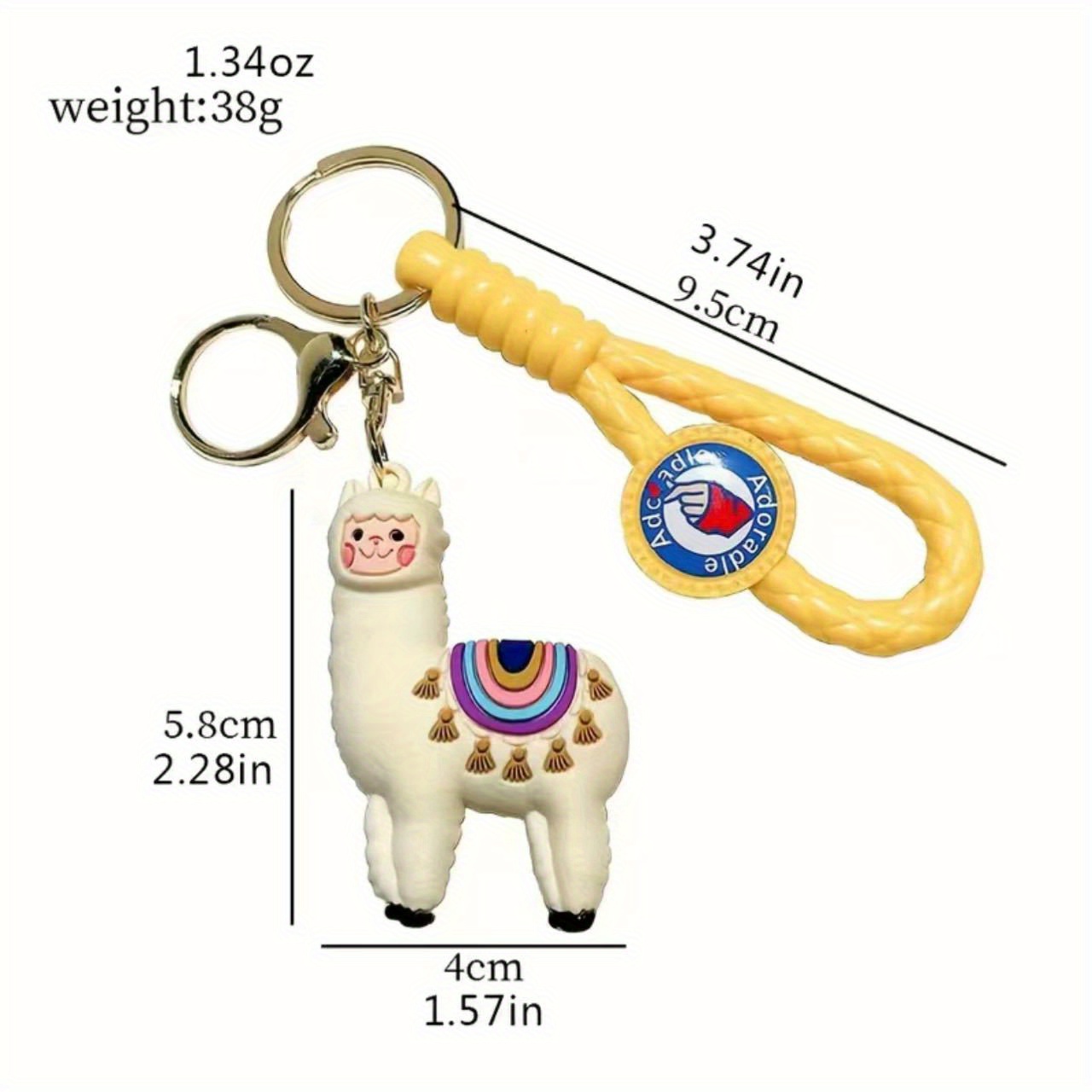 Creative Alpaca Keychain Car Cartoon Cute Couple Bag Pendant - Temu ...