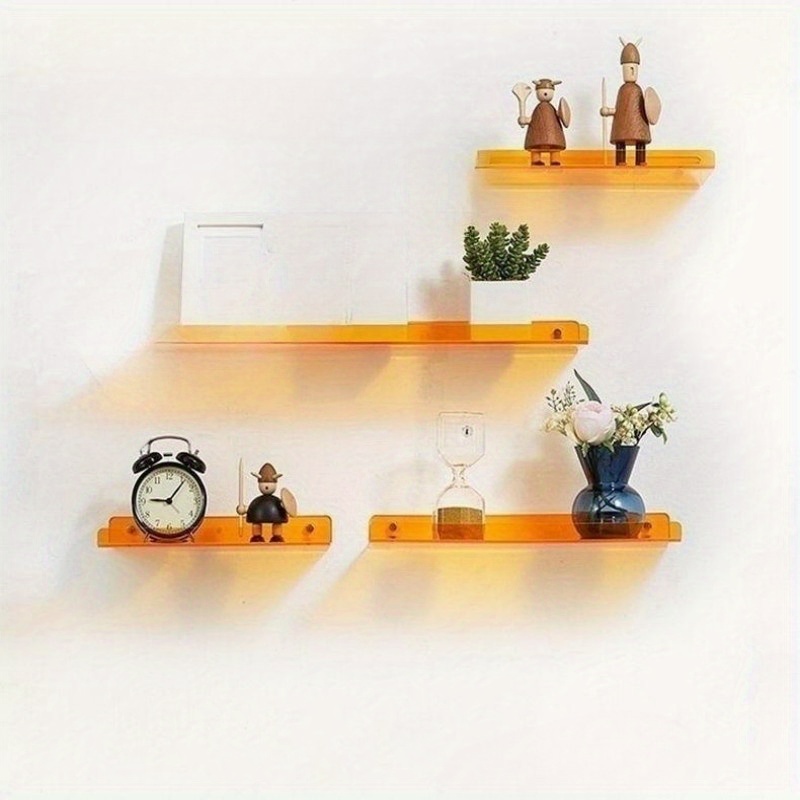 Acrylic Storage Rack Punch free Floating Shelves - Temu