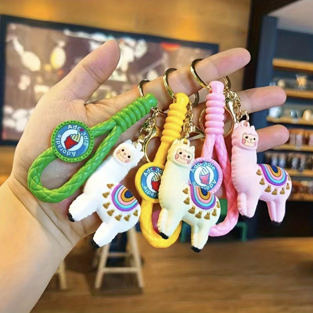 Creative Alpaca Keychain Car Cartoon Cute Couple Bag Pendant - Temu ...