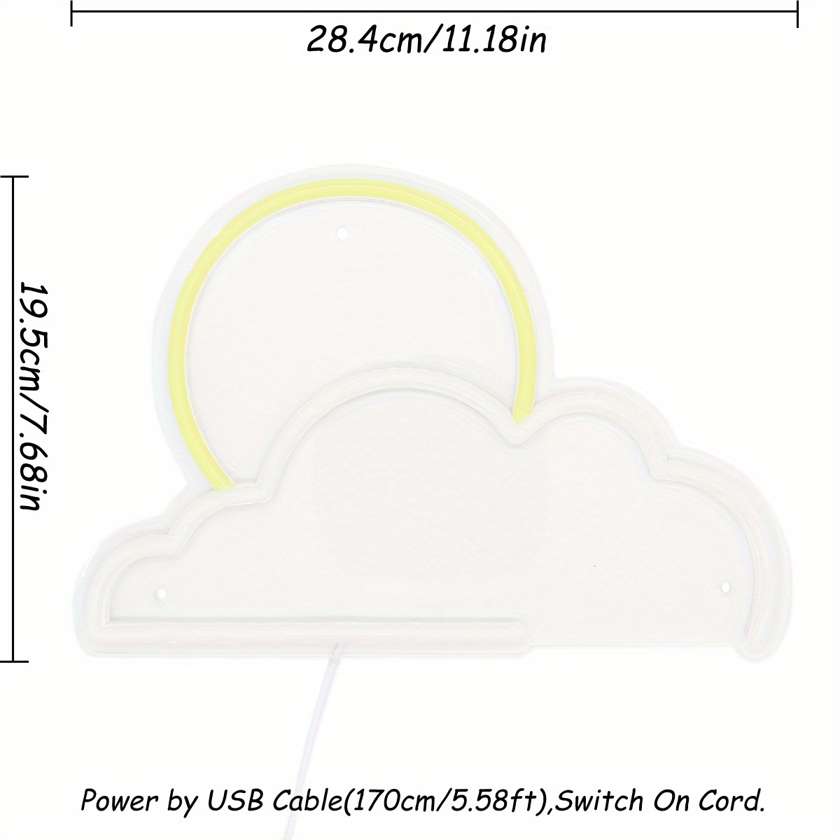 Led Neon Sign Add A Magical Cloud Sun Room Shop Party! - Temu