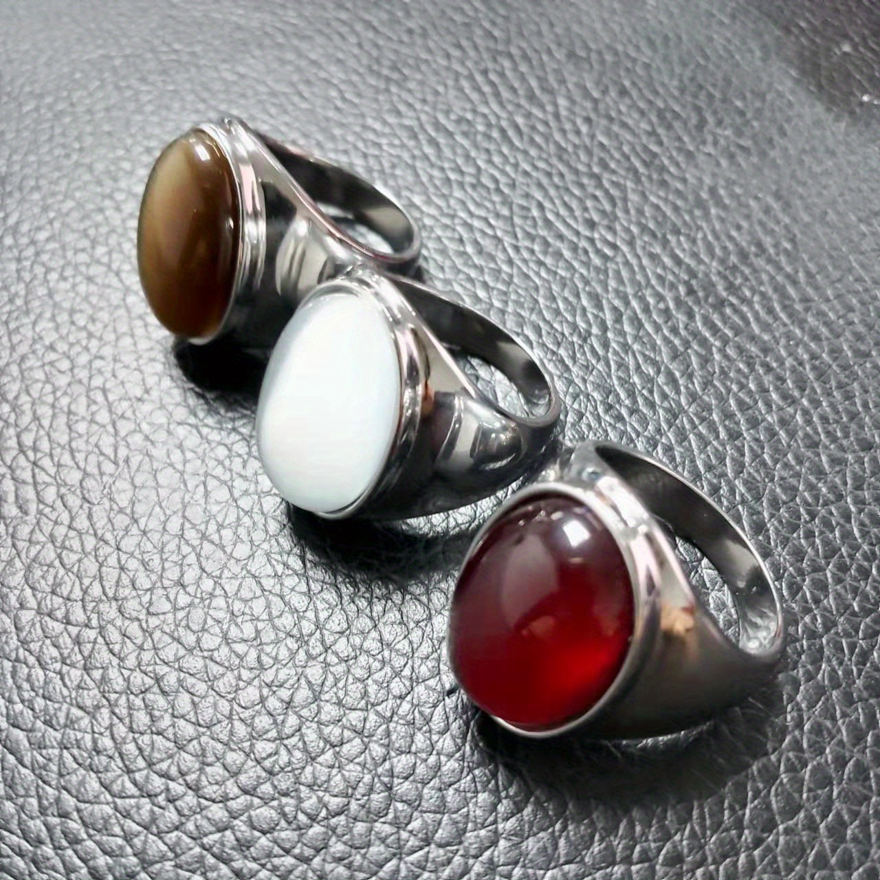 Titanium Steel Inlaid Stone - Temu