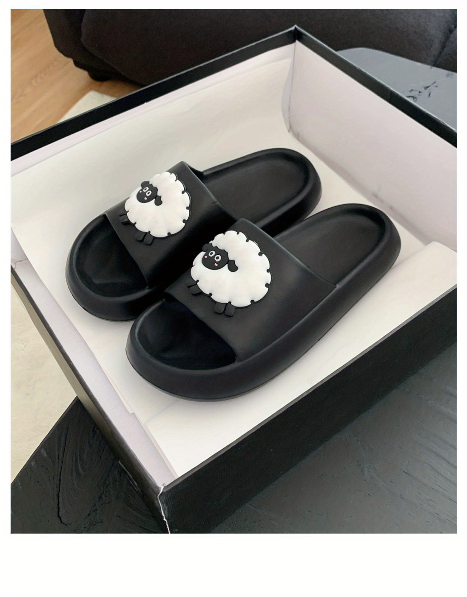 Girls Cute Cartoon Sheep Open Toe Slip Platform Slides - Temu Ireland