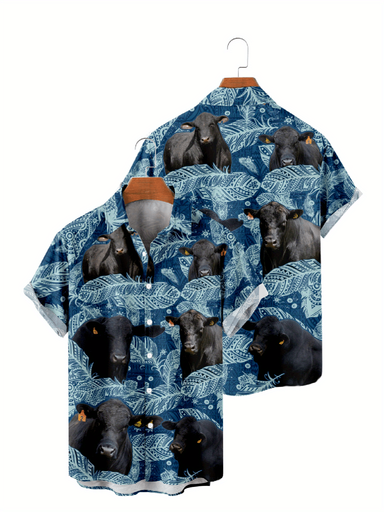 Plus Size Mens Hawaiian Shirts For Beach 3d Digital Animal And Leaf ...