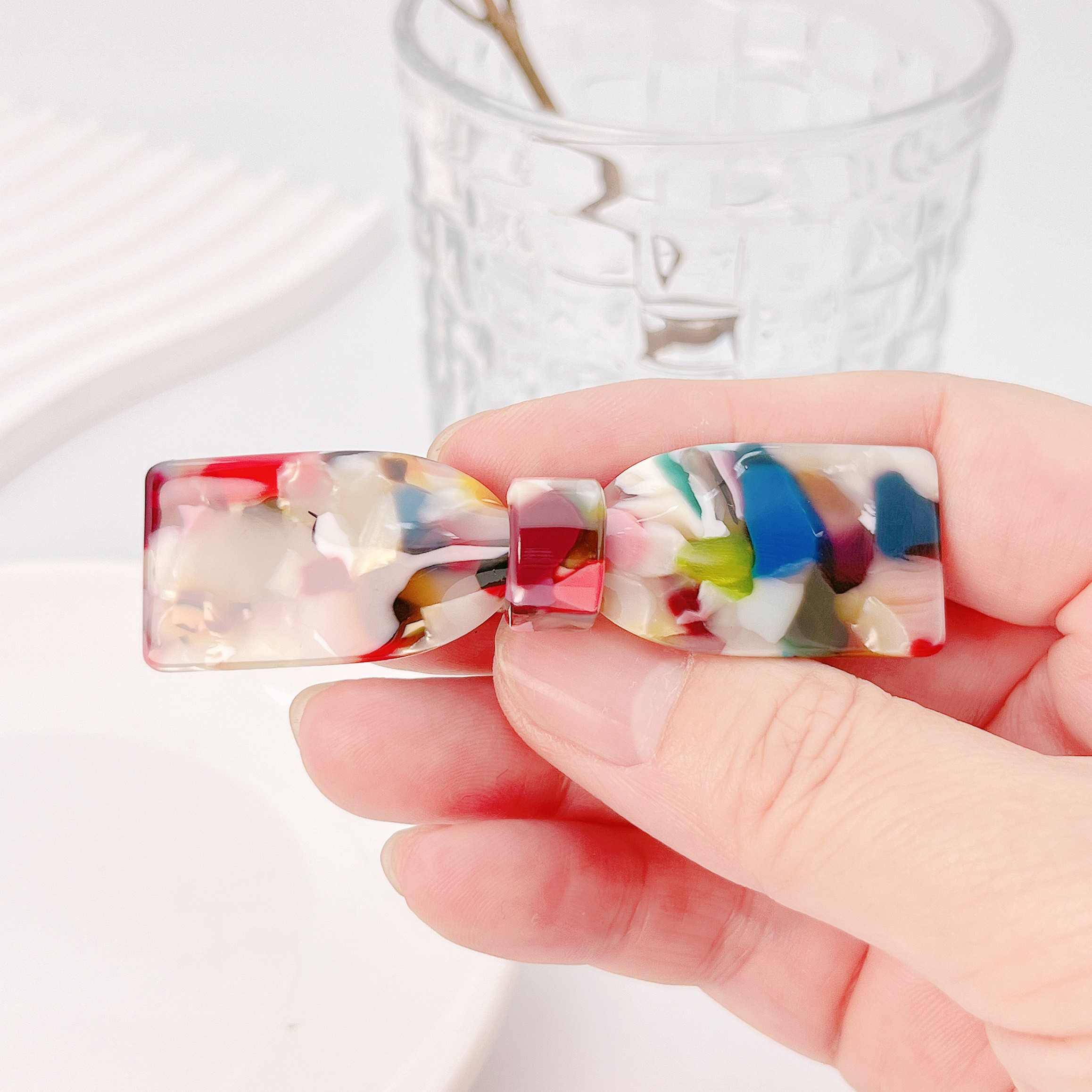 Bowknot Shape Acetate French Barrette Hair Clip Elegant Side - Temu ...