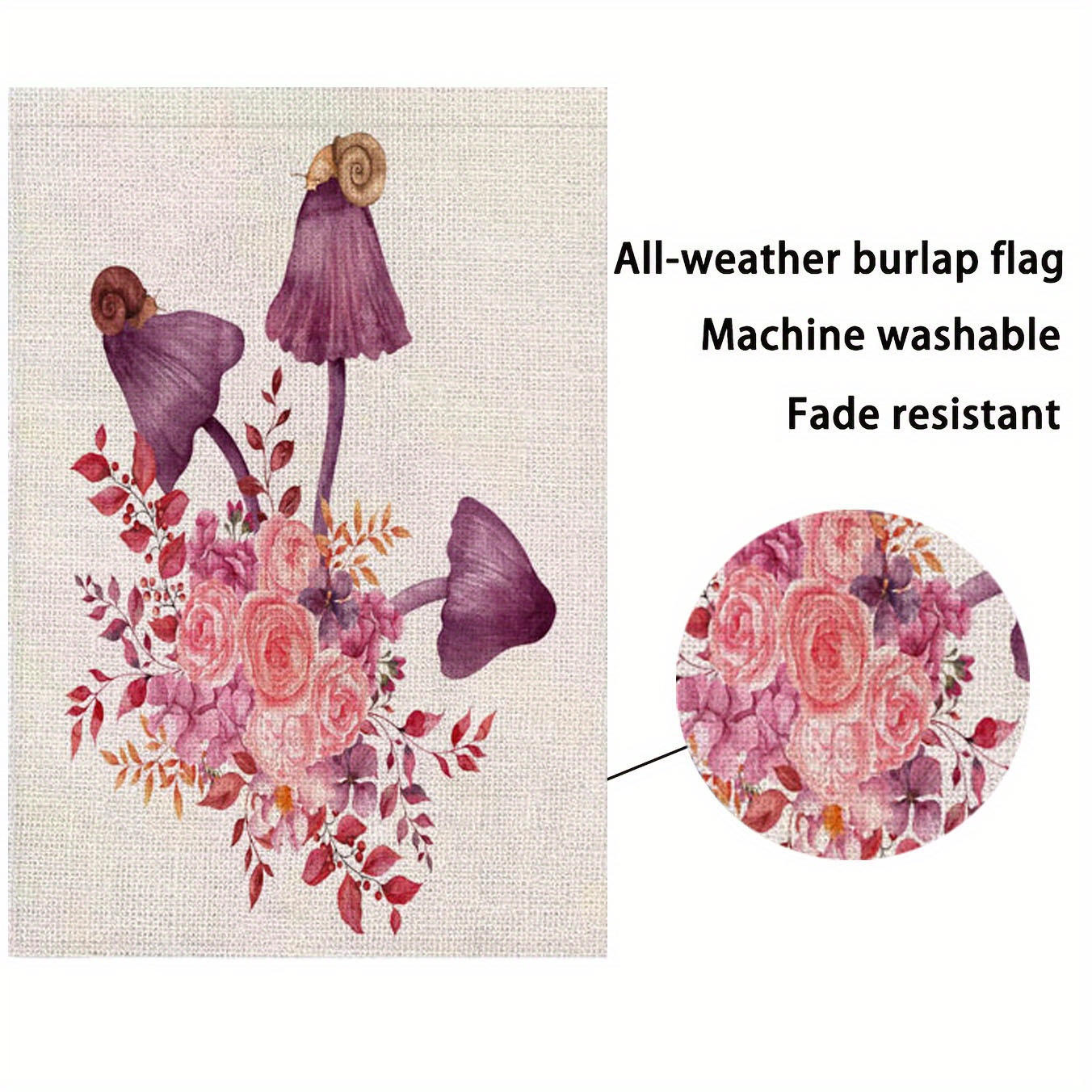 Mushroom Flag Double Sided Vertical Welcome - Temu Australia