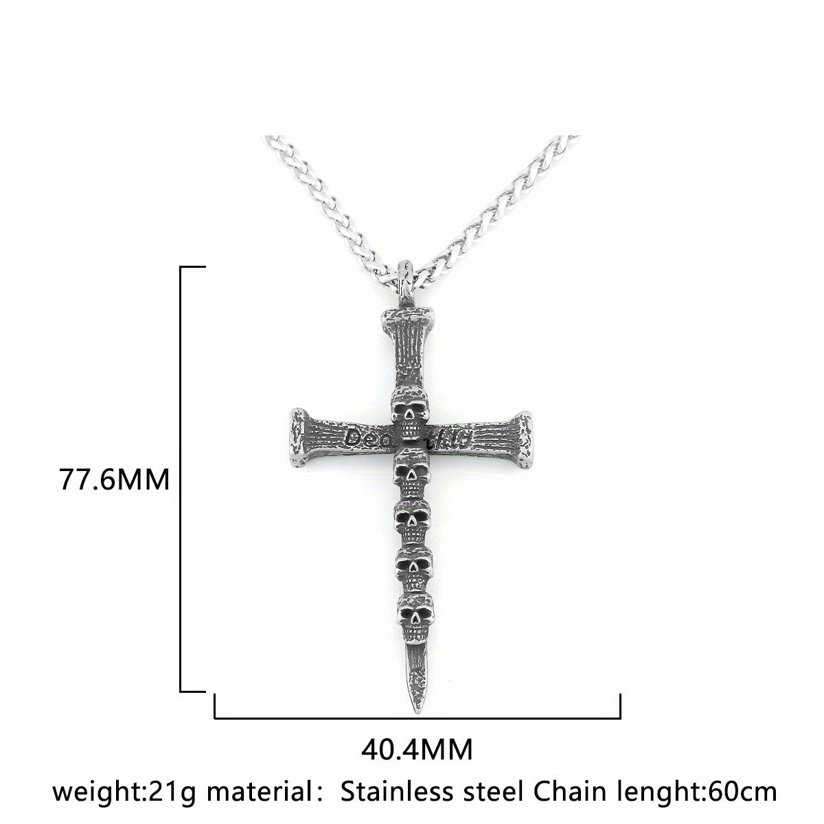 Fashion Skeleton Head Cross Pendant Necklace Religious - Temu Philippines
