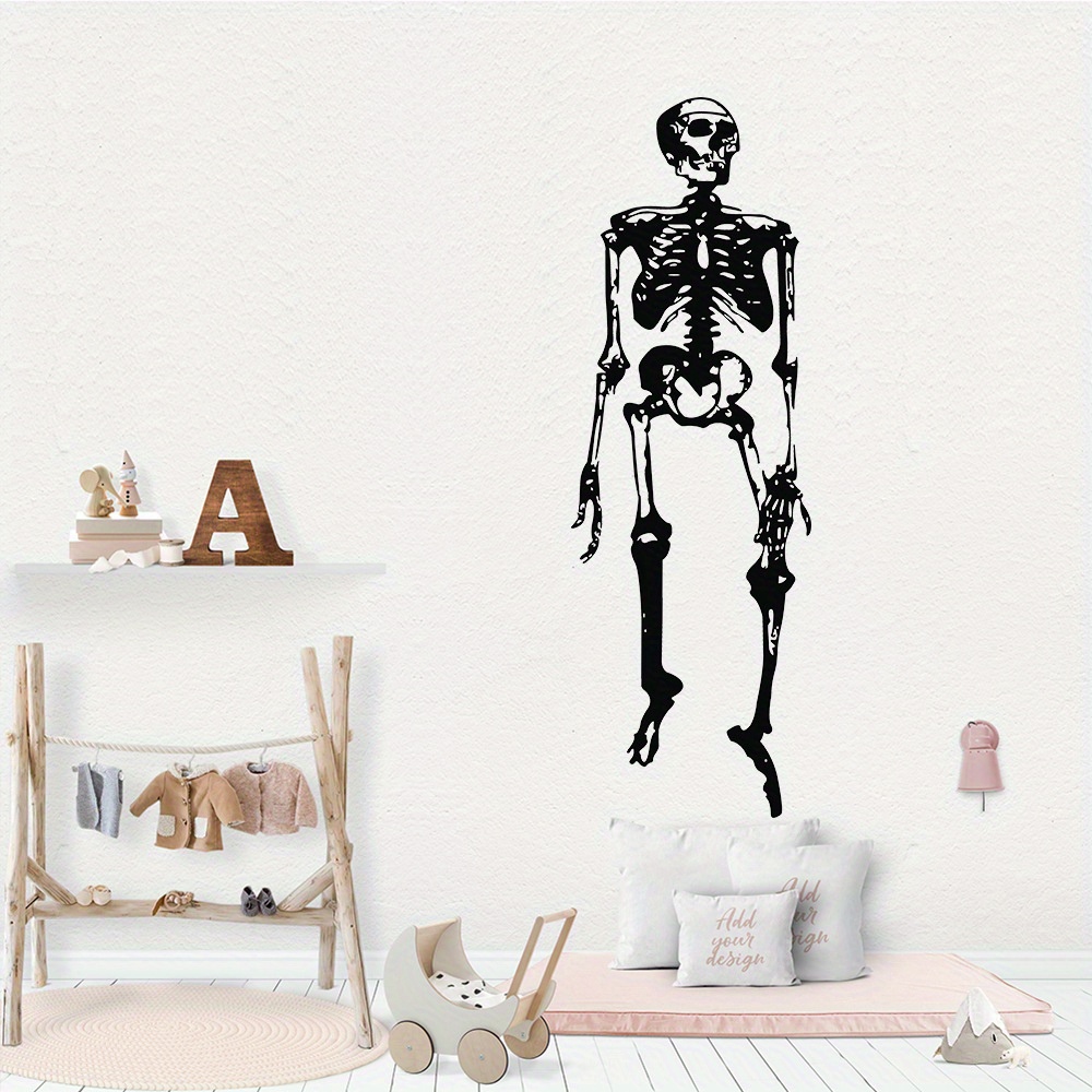 Halloween Pvc Skeleton Bone Palm Wall Sticker Living Room - Temu Australia