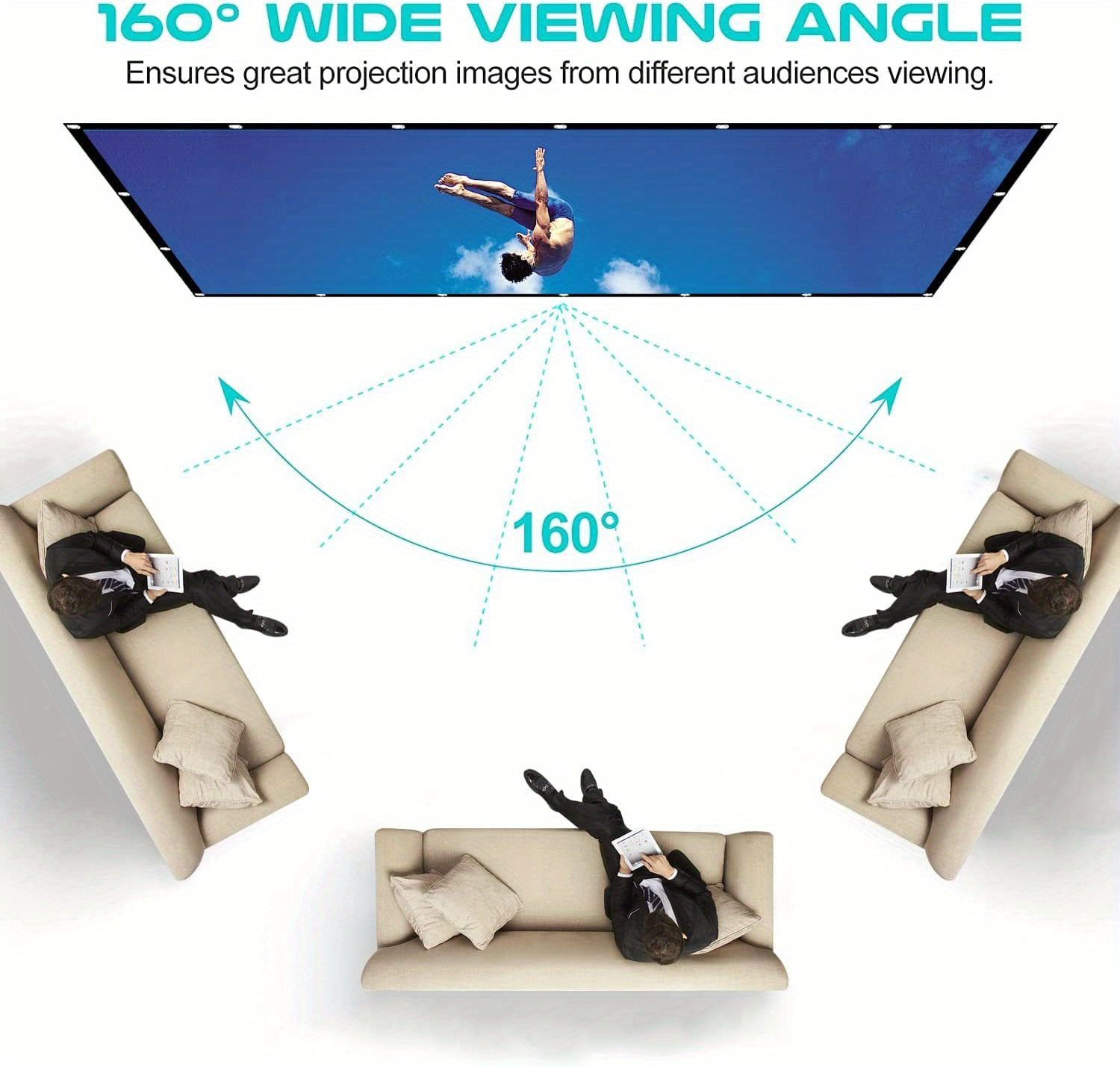 Projector Curtain Outdoor Indoor Projection Screen Foldable - Temu