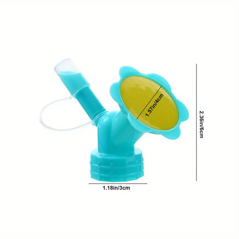 2個4個プラスチックダブルヘッド 、ポータブル2 In 1じょうろスプリンクラー植物花の水やり苗灌漑用、家庭オフィス庭の水やりツール