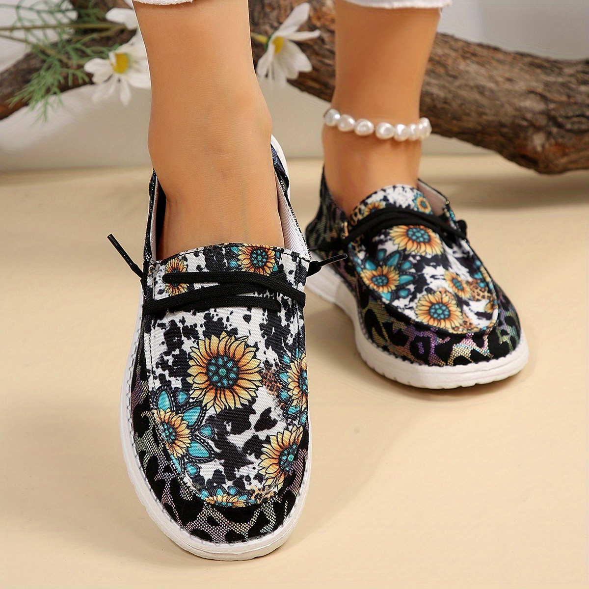 Women's Cow Leopard Print Shoes Slip Low Toe - Temu Canada