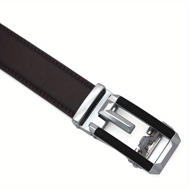 Pu Leather Automatic Buckle Belt Casual Pants Belt For Men Size 125cm ...