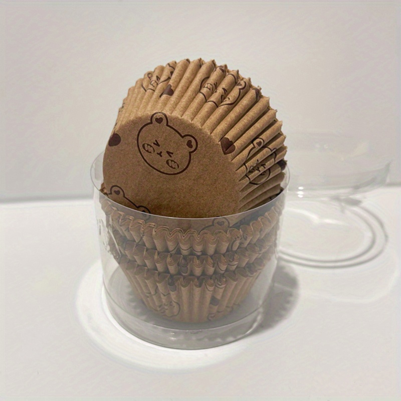 Cartoon Disposable Muffin Cups Cute Kawaii Bear Cupcake Cups - Temu