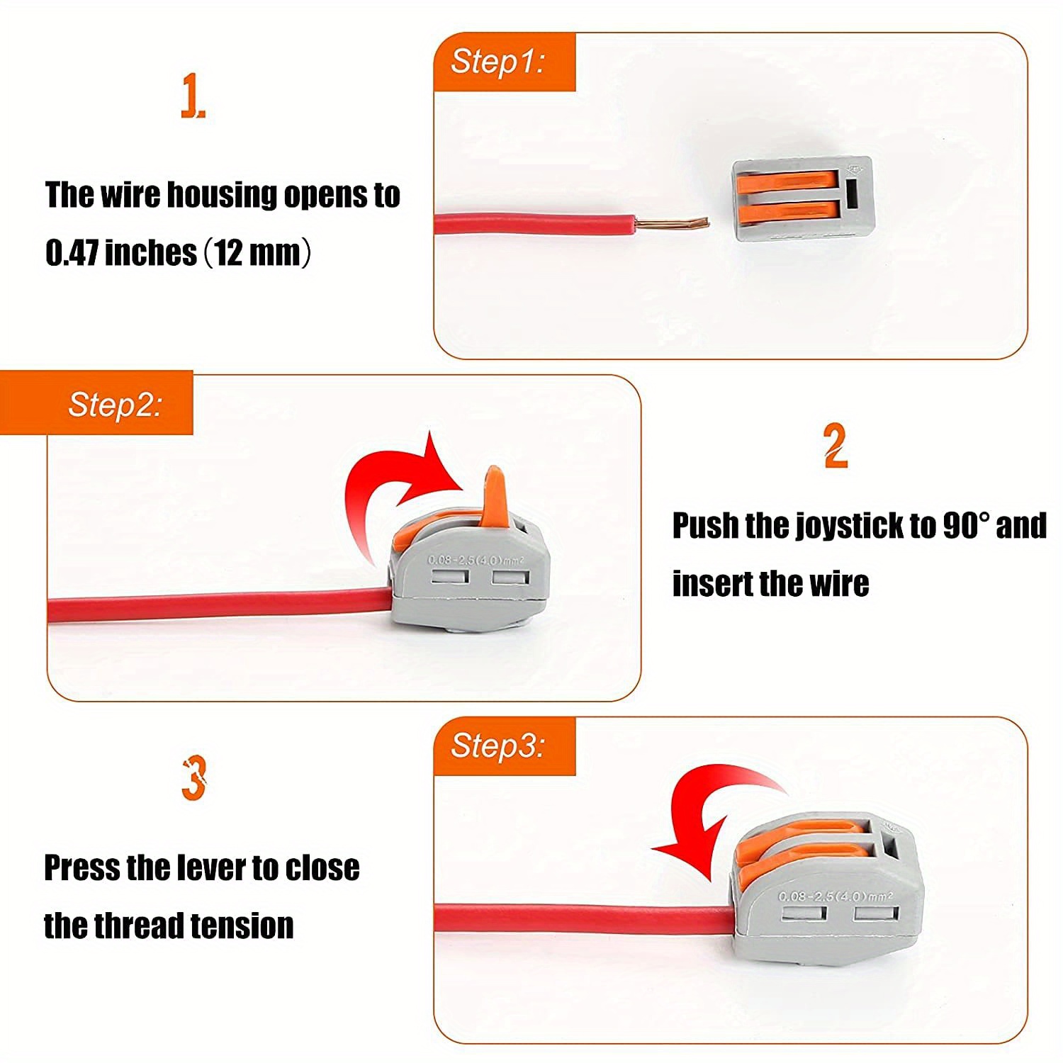 10 20pcs 2 holes press connector and split wire connector lead splicing ...