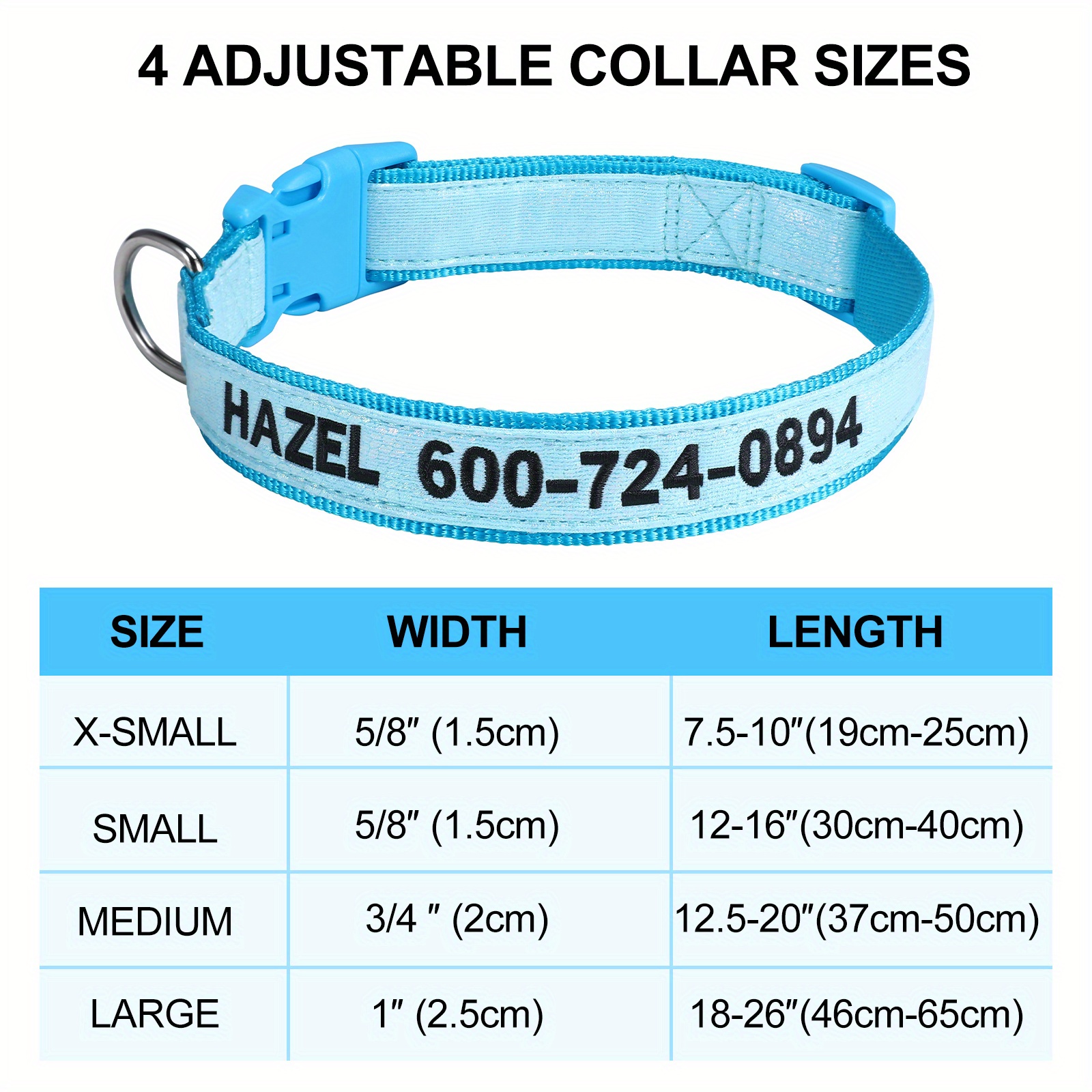 Custom Reflective Dog Collars Personalized Dog's Name Phone - Temu ...