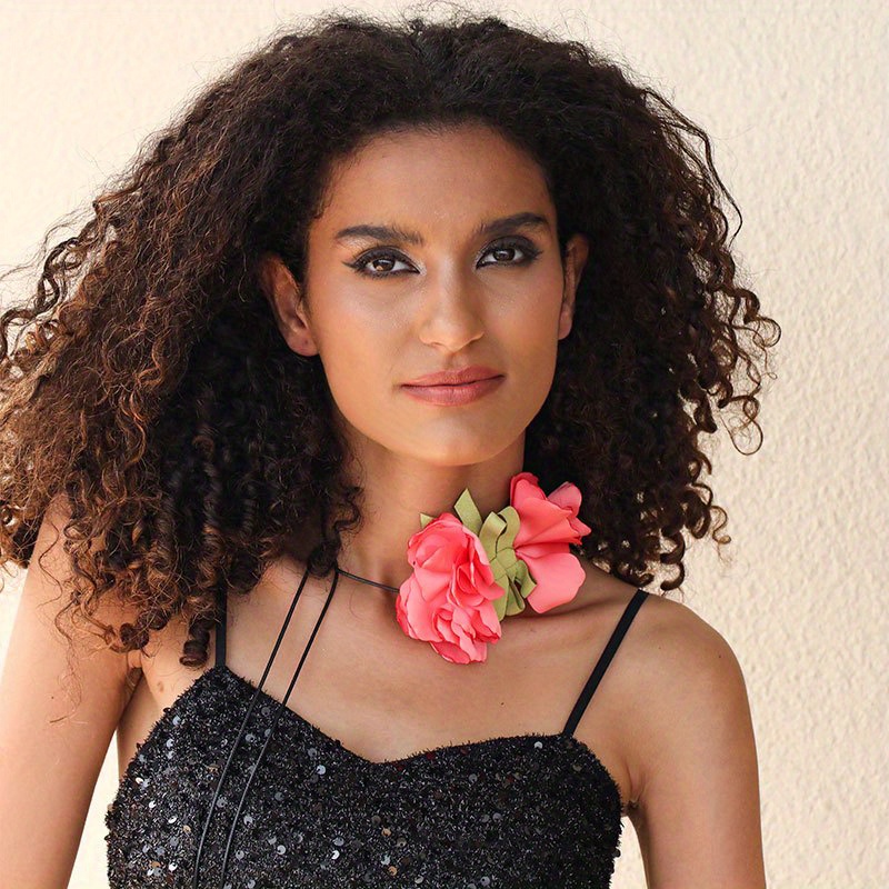 Colorful Flower Necklace Choker Women Girls Party Favors - Temu Netherlands
