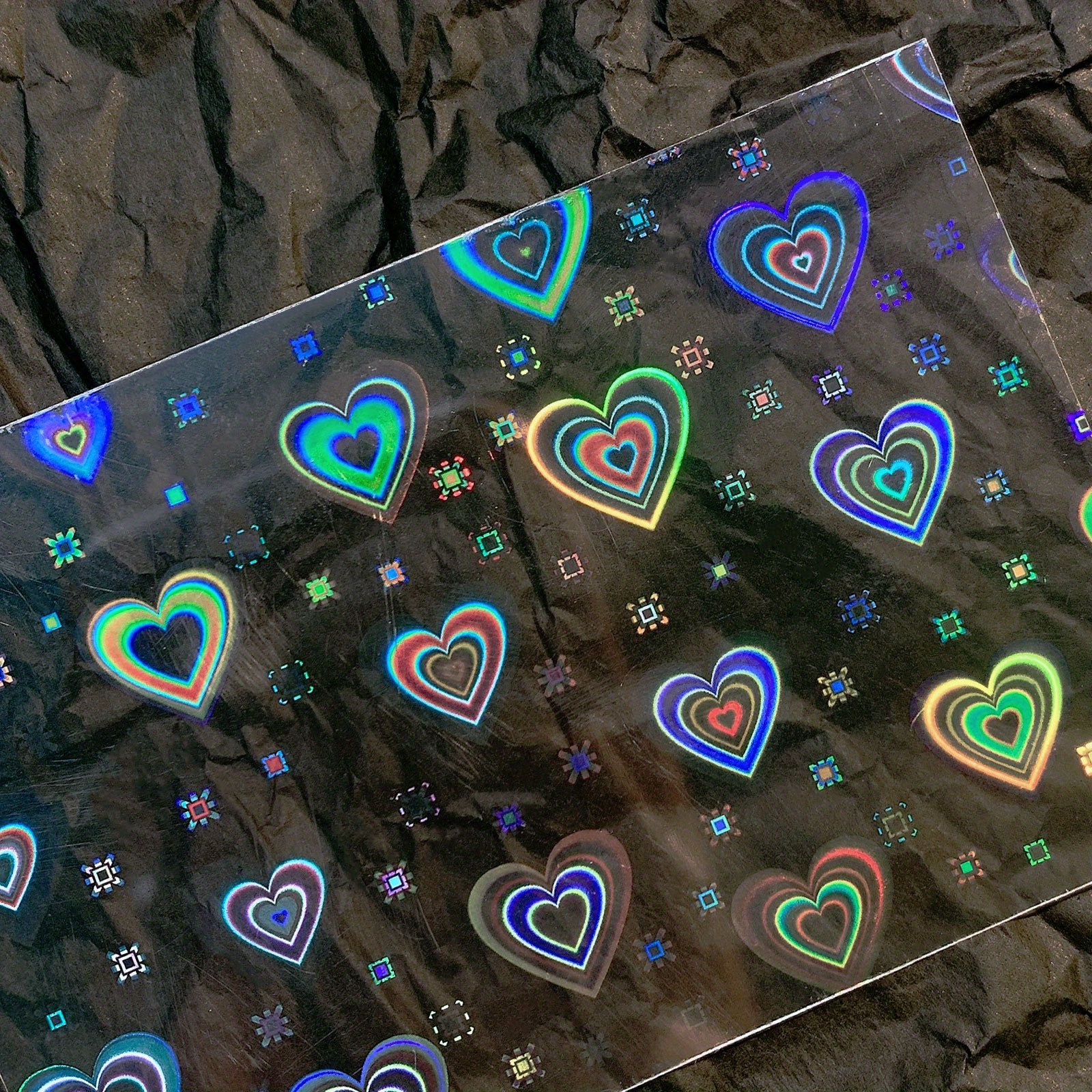 Holographic Heart Nail Art Stickers Decals Valentine Nail - Temu ...