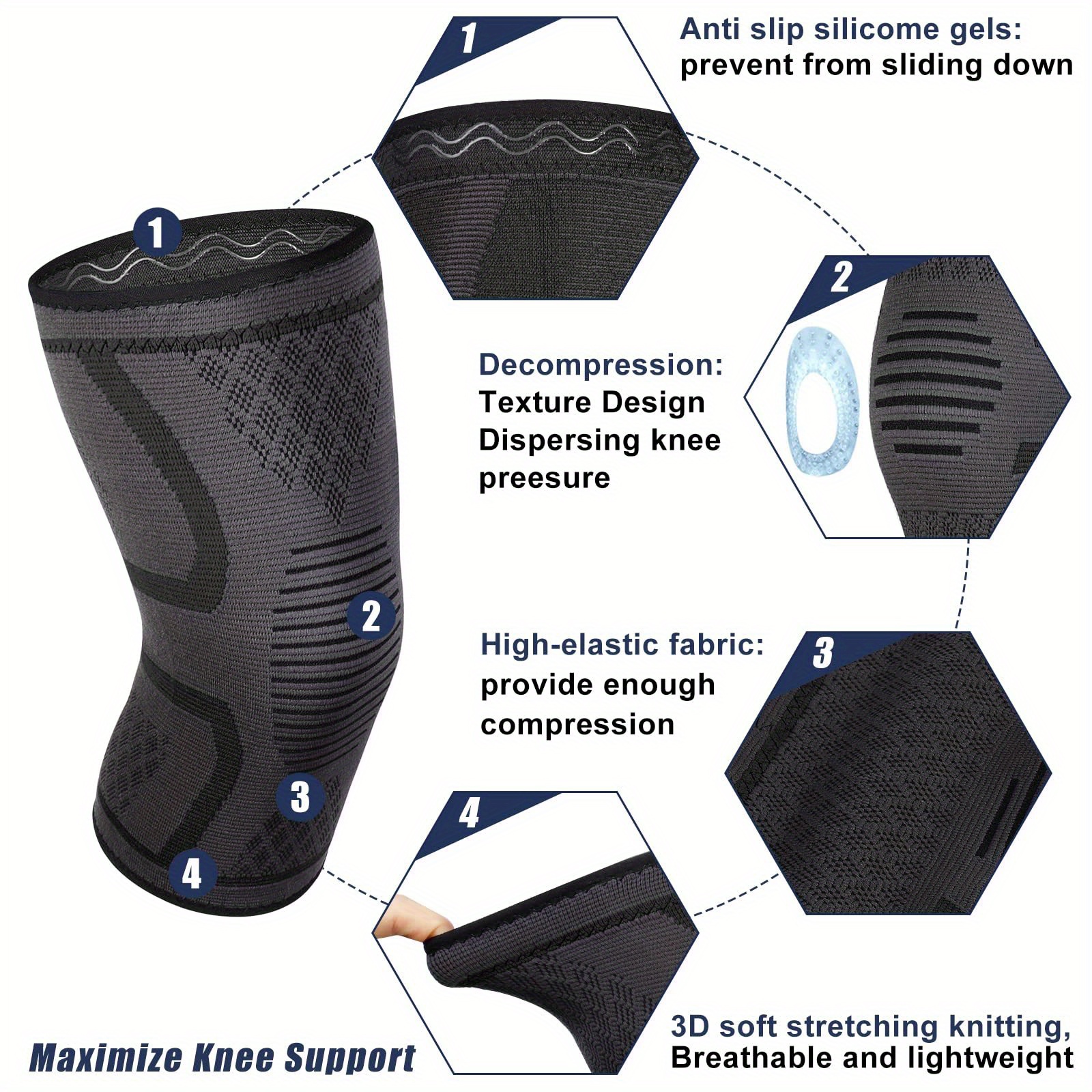 Knee Braces Knee Pain Women Men Knee Brace Knee Pain Set - Temu