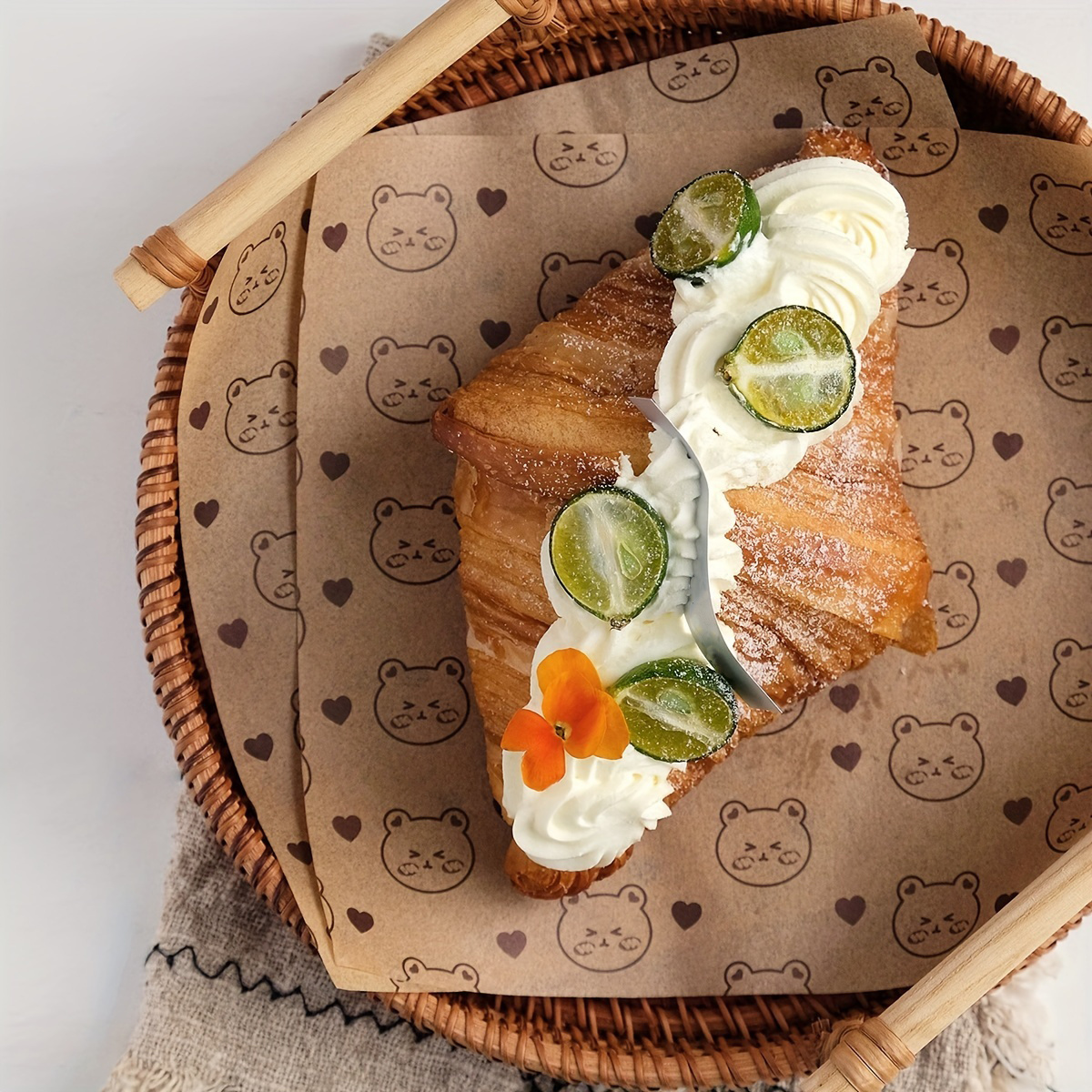 Cute Cartoon Bear Paper Sheets Disposable Food Wrappers - Temu United ...