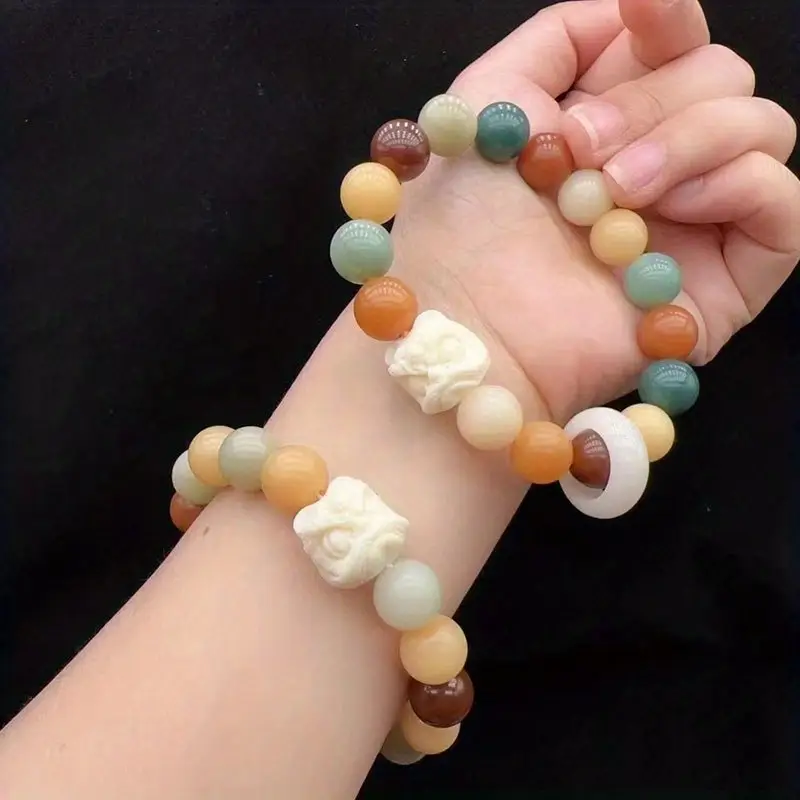 Trendy Classic Round Beads Decorative Bracelet Little Lion Temu