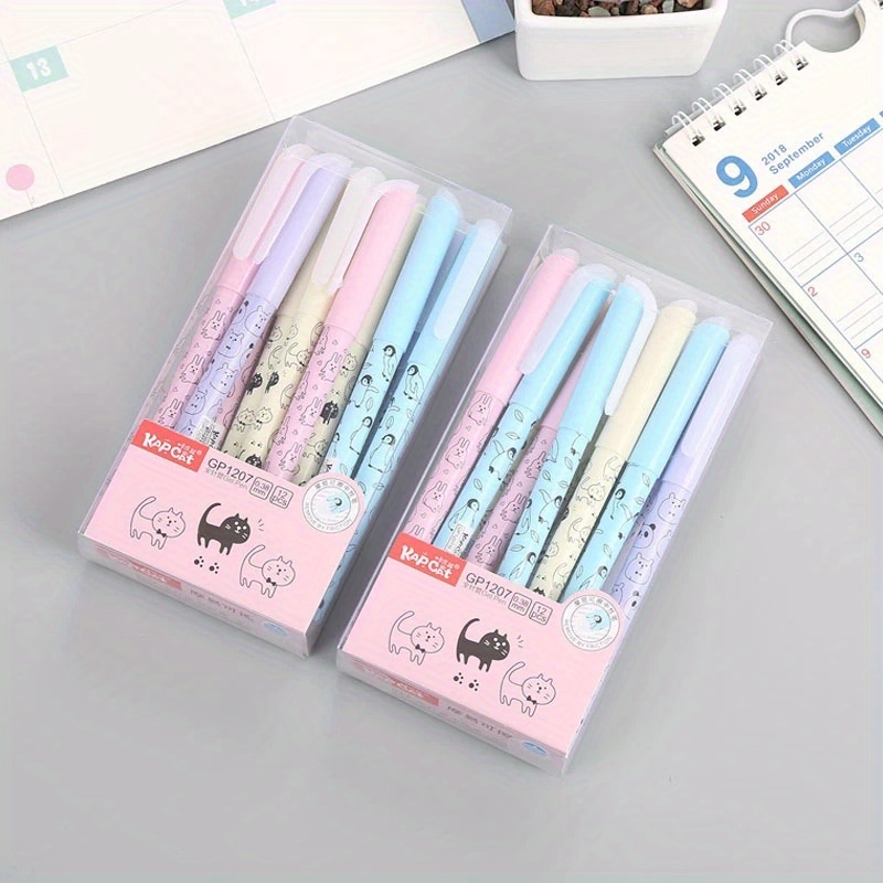 5pcs set animal cute cat erasable gel pen 0 38mm washable magical gel ...