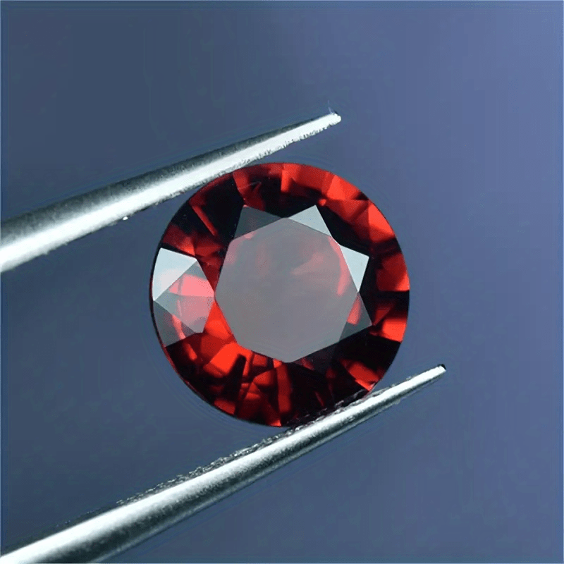 Conical Shape Ruby Red Garnet Zircon Round Cut Loose - Temu Australia