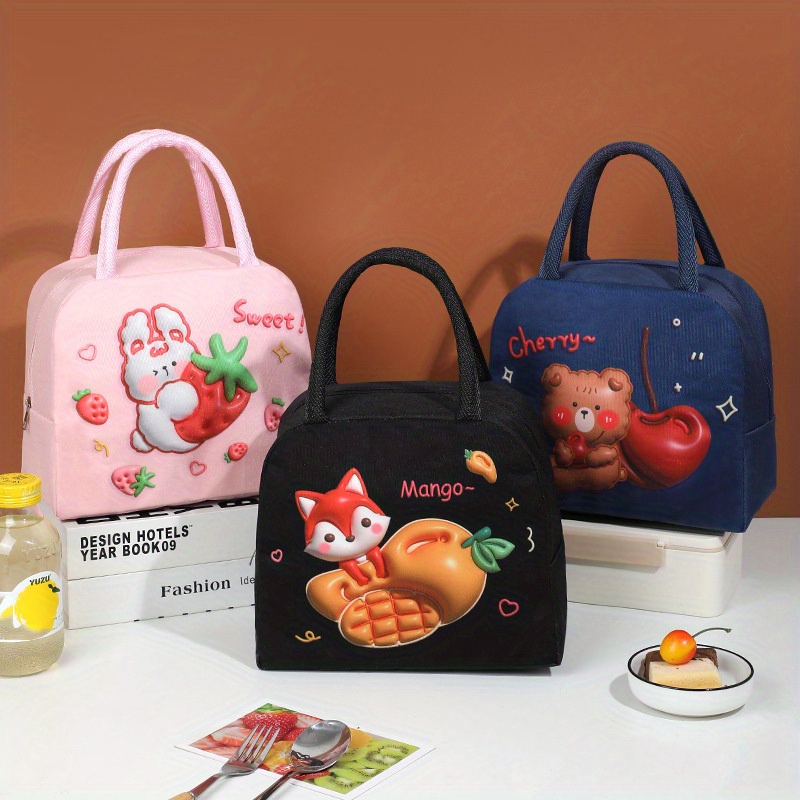 Cartoon Animal Insulated Lunch Bag Reusable Thickened - Temu Canada