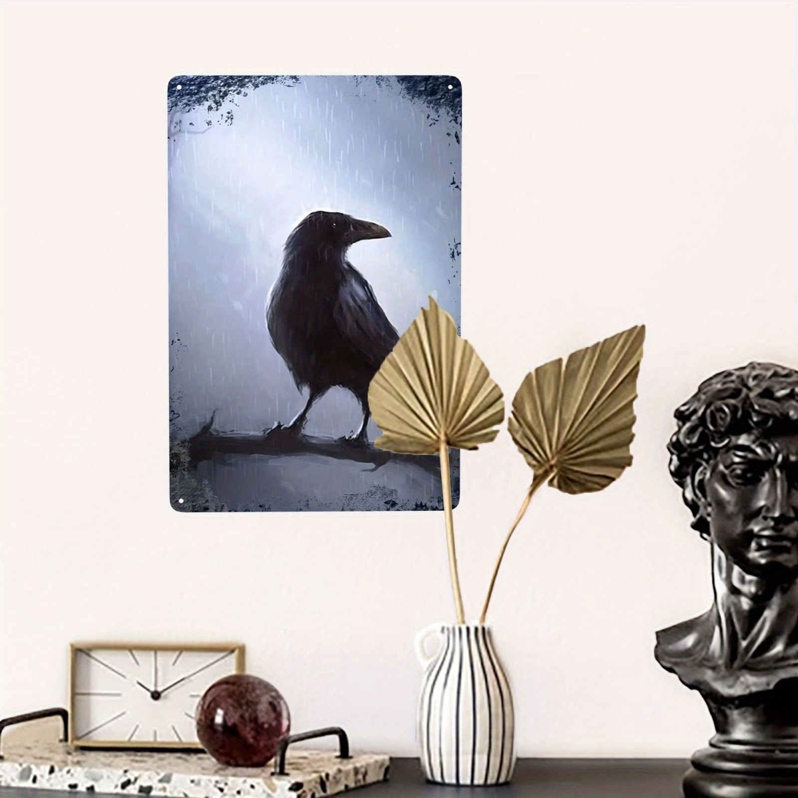 Spooky Crow Tin Metal Sign Vintage Halloween Wall Decor Home - Temu
