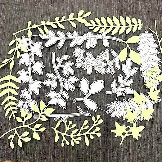 様々な植物の葉のエンボステンプレートは Diyス ブックアルバムの装飾用紙カード作りに使用される金属切削型のために Temu Japan