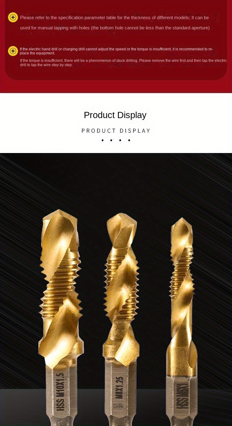 Hex Shank Combination Drill Tap Set Spiral Thread Taper - Temu New Zealand